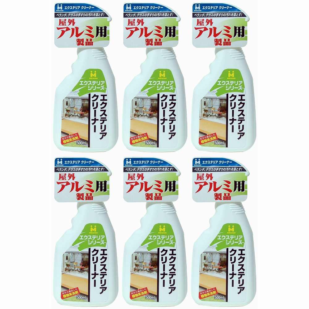 日本ミラコン産業 - エクステリア クリーナー(500ml) - EXT-01 特長 ●アルミ製品、バルコニー、ベランダ、テラスの手すりや床、人工木デッキ、雨戸、シャッターなどの黒焼け、花咲、埃、排気ガスの汚れを落します。●用途：アルミ製バ...