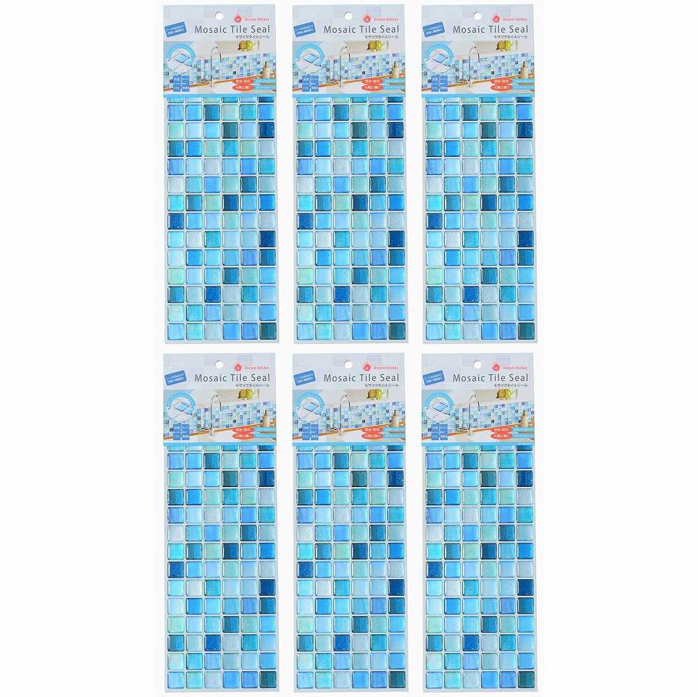 マスターリンクス - Dream Sticker モザイクタイルシール ブルー(376mm×134mm×1mm) - TS-2749-ALT-10 特長 ●本製品は、透明で滑らかな本物のガラスタイルの雰囲気を再現しています。●キッチン・洗面...