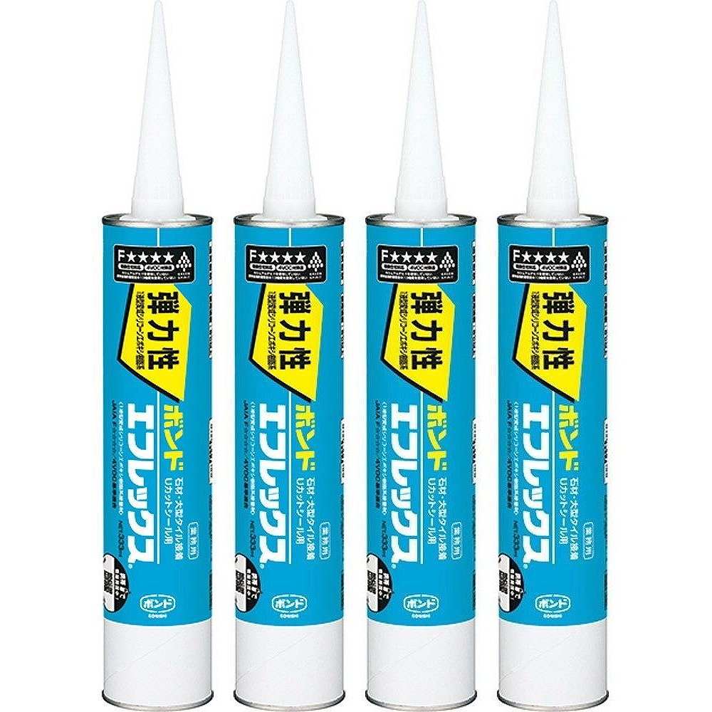 コニシ - ボンド エフレックス グレー(333ml) 特長 ●「ボンドTM工法｣用の二次接着、内装石材の接着、内装タイルの接着。●凹凸のある被着材への充てん接着、コンクリートのひび割れ。 仕様 ●成分：変成シリコーン・エポキシ樹脂系 ご注...