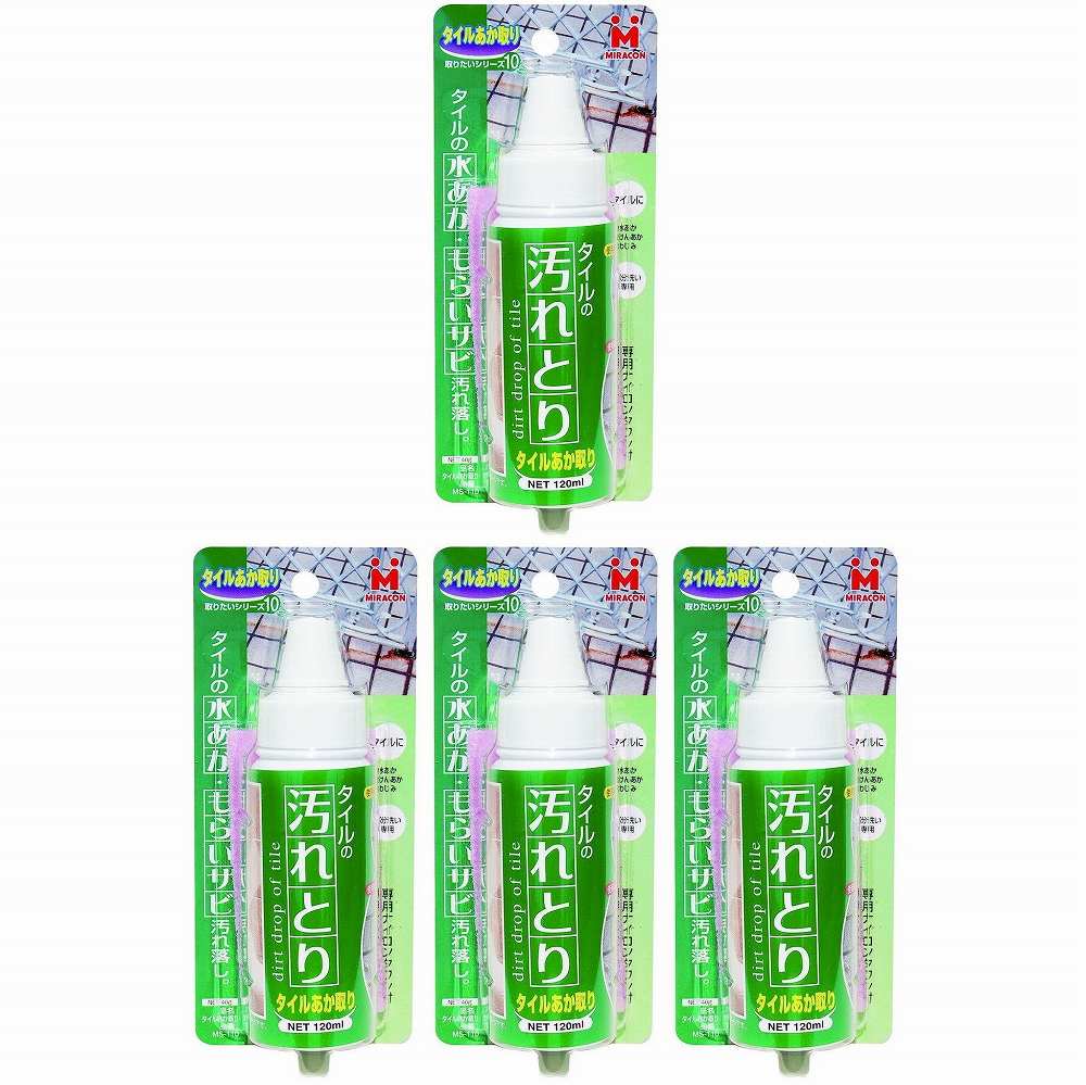 日本ミラコン産業 - タイルあか取り(40g) - MS-110 特長 ●トイレやおふろ場などのタイル表面に付いた水あか、湯あか、わじみ汚れをキレイに強力に落します。●トイレやおふろ場などの屋内のタイル表面の汚れだけではなく、屋外タイル表面...