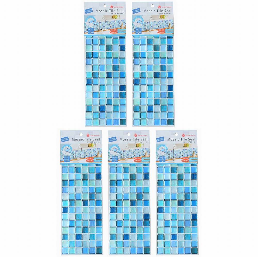 マスターリンクス - Dream Sticker モザイクタイルシール ブルー(376mm×134mm×1mm) - TS-2749-ALT-10 特長 ●本製品は、透明で滑らかな本物のガラスタイルの雰囲気を再現しています。●キッチン・洗面...