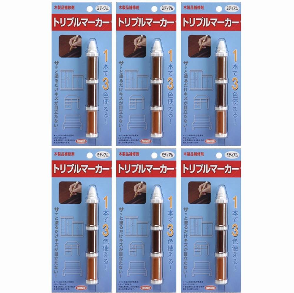 キャンデルデザイン(旧ハウスボックス) - 木製品補修用 トリプルマーカ ミディアム 特長 ●木製品の擦りキズや色褪せを手軽に補修。●1本で3色のロケットマーカータイプです。 仕様 ●成分：アルコール、染料、合成樹脂 ご注意 ●使用前に目立...