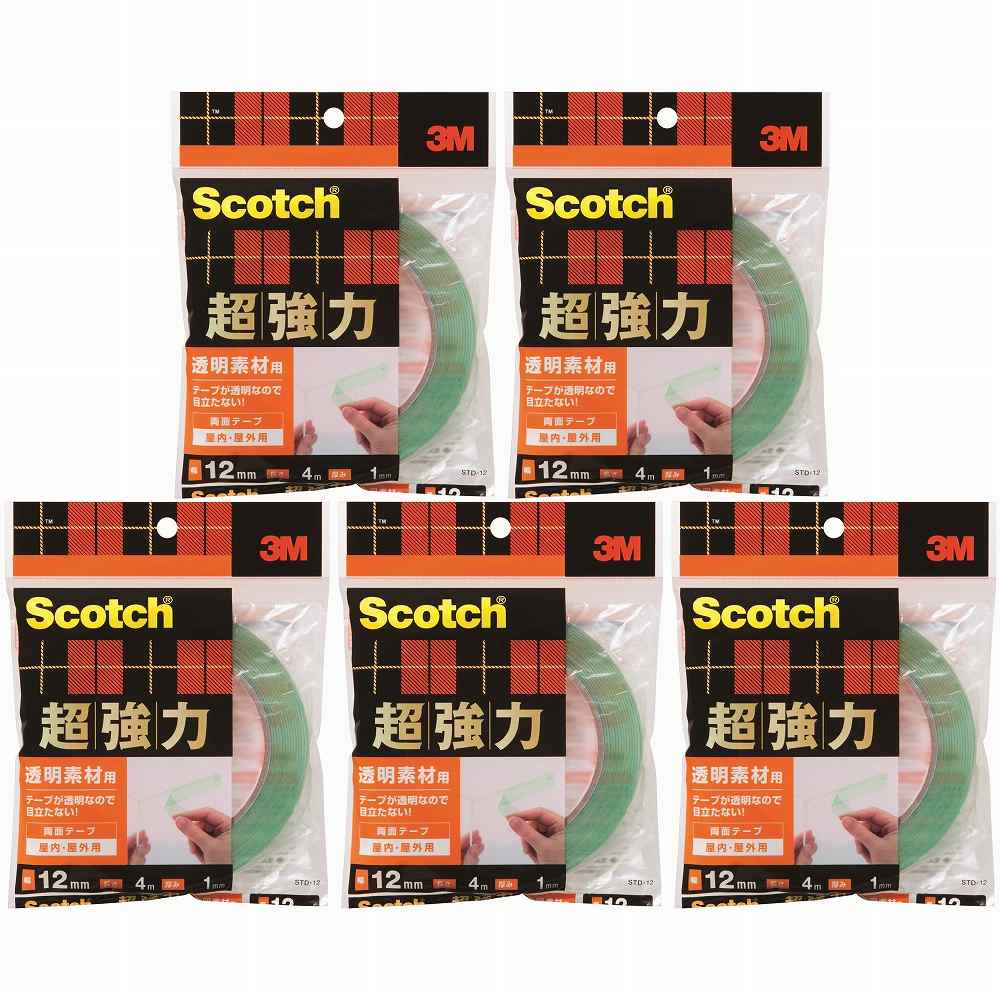 スリーエムジャパン(3M) - スコッチ 超強力両面テープ 透明素材用(12mm×4m) - STD-12 特長 ●テープが透明なので、貼ったところが目立たない。●使用温度範囲（-20℃50℃）。●屋外でも使えます。 仕様 ●基材：アクリル...