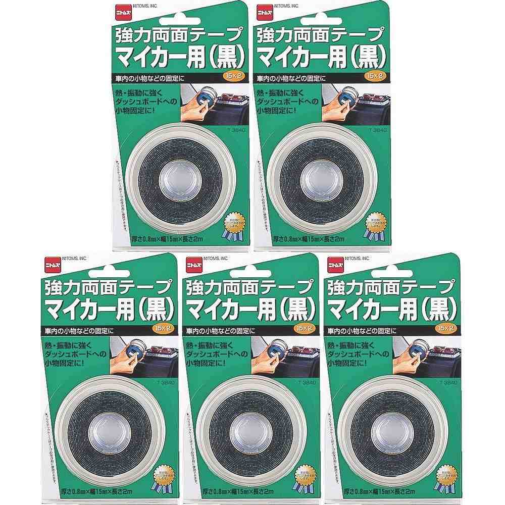 ニトムズ - 強力両面テープ マイカー用 黒(15mm×2m) - T3840 特長 ●熱・振動に強く、ダッシュボードへの小物固定に。 仕様 ●基材：ポリエチレンフォーム●粘着剤：アクリル系粘着剤●はくり紙：紙 ご注意 ●用途以外には使用し...