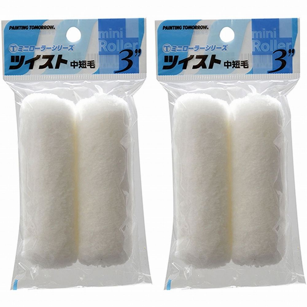 大刷毛製造 ミニローラー ツイスト中短毛(2ホンP) 3MS-TW10 特長 ●狭い場所にも入れやすい。●雨樋の壁面や入隅などに便利。大刷毛製造 ミニローラー ツイスト中短毛(2ホンP) 3MS-TW10 特長 ●狭い場所にも入れやすい。●...