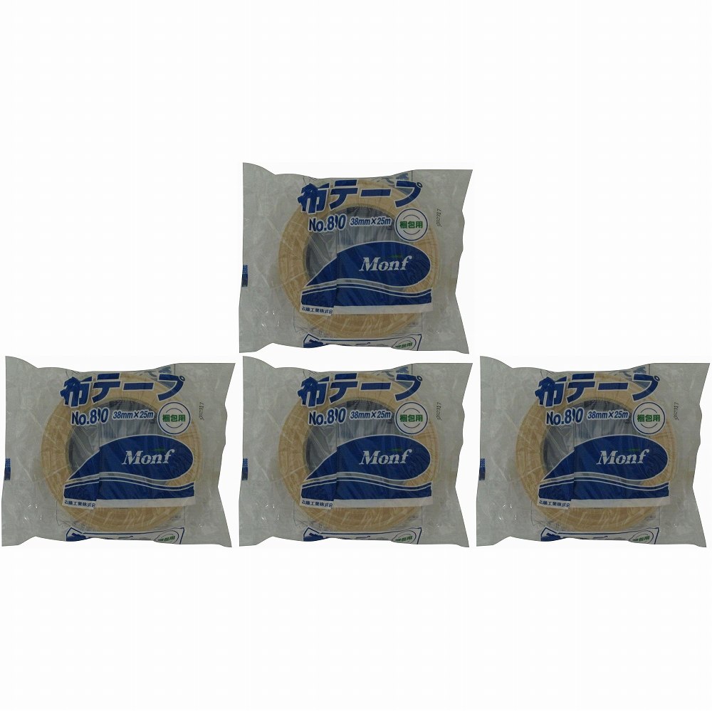 古藤工業 - Monf カラー布粘着テープ 黄土NO.890 緑(38mm×25m) 特長 ●梱包用布テープのエコノミータイプです。●手で切れるので作業性も抜群です。●ダンボールの封緘、一般梱包、各種補修に適してます。 仕様 ●粘着剤：天然...