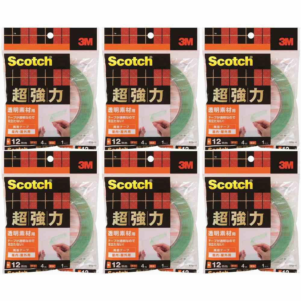 スリーエムジャパン(3M) - スコッチ 超強力両面テープ 透明素材用(12mm×4m) - STD-12 特長 ●テープが透明なので、貼ったところが目立たない。●使用温度範囲（-20℃50℃）。●屋外でも使えます。 仕様 ●基材：アクリル...