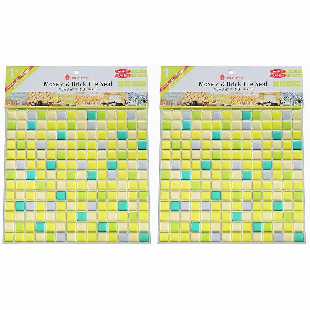 マスターリンクス - Dream Sticker モザイクタイルシール フレッシュグリーン(310mm×310mm×1mm) - TS-4149-BST-5 特長 ●本製品は、透明で滑らかな本物のガラスタイルの雰囲気を再現しています。●キッ...