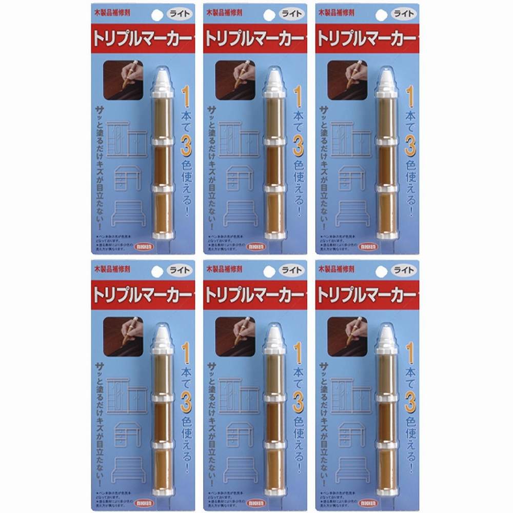 キャンデルデザイン(旧ハウスボックス) - 木製品補修用 トリプルマーカ ライト 特長 ●木製品の擦りキズや色褪せを手軽に補修。●1本で3色のロケットマーカータイプです。 仕様 ●成分：アルコール、染料、合成樹脂 ご注意 ●使用前に目立たな...