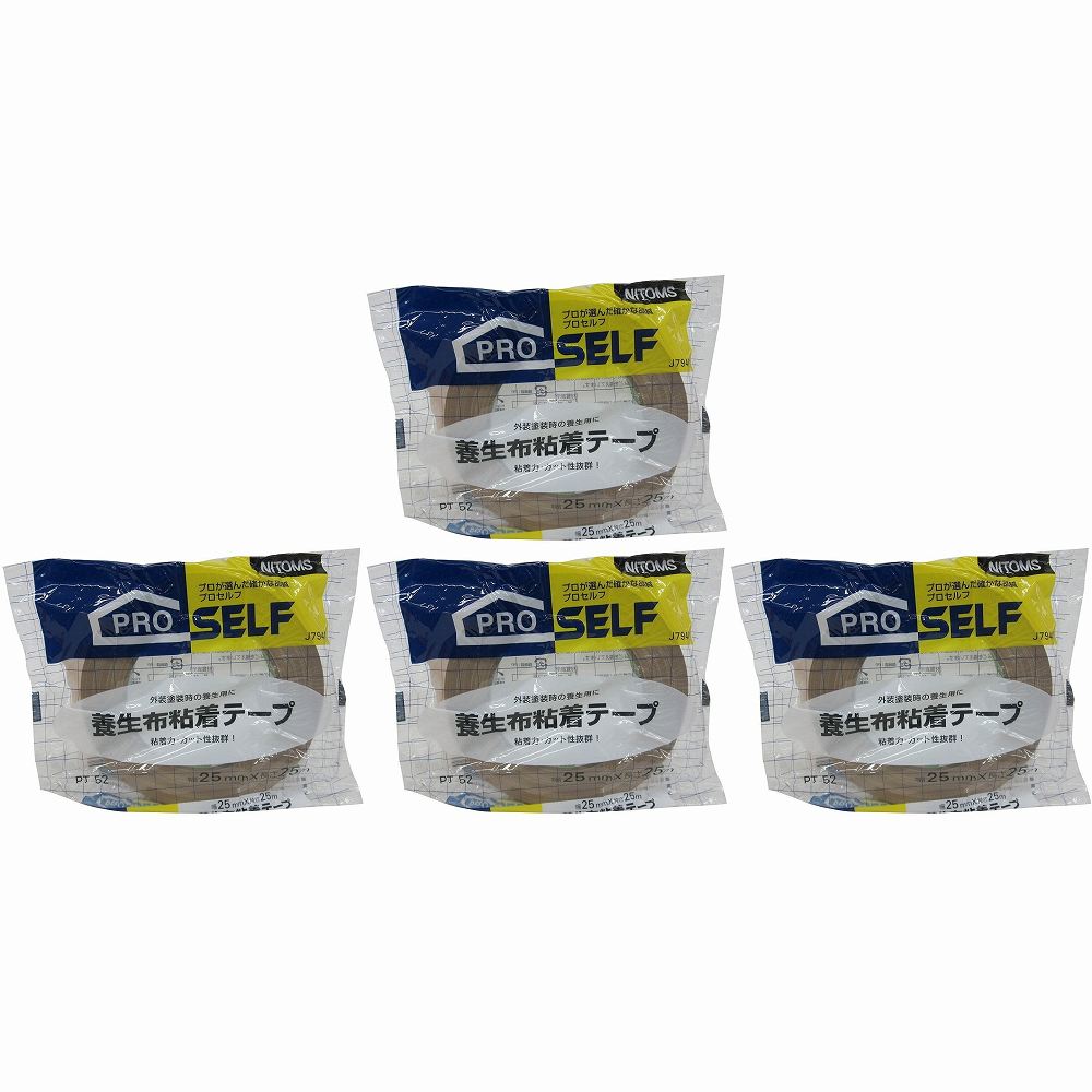 ニトムズ - 養生布粘着テープ PT-52(25mm×25m) - J7940 特長 ●耐候性に優れ、季節に関わらず糊残りがほとんどない。●見切りがよく養生にも使用可能。 仕様 ●粘着剤：ゴム系粘着剤●基材：布 ご注意 ●直射日光の当たらな...