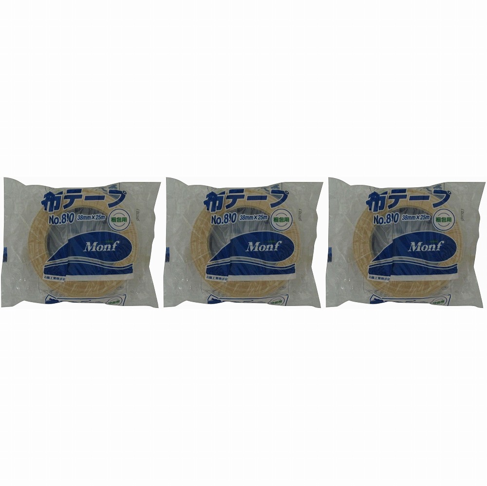 古藤工業 - Monf カラー布粘着テープ 黄土NO.890 緑(38mm×25m) 特長 ●梱包用布テープのエコノミータイプです。●手で切れるので作業性も抜群です。●ダンボールの封緘、一般梱包、各種補修に適してます。 仕様 ●粘着剤：天然...