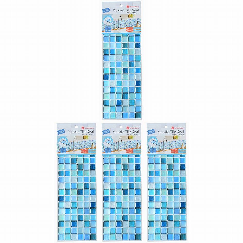 マスターリンクス - Dream Sticker モザイクタイルシール ブルー(376mm×134mm×1mm) - TS-2749-ALT-10 特長 ●本製品は、透明で滑らかな本物のガラスタイルの雰囲気を再現しています。●キッチン・洗面...