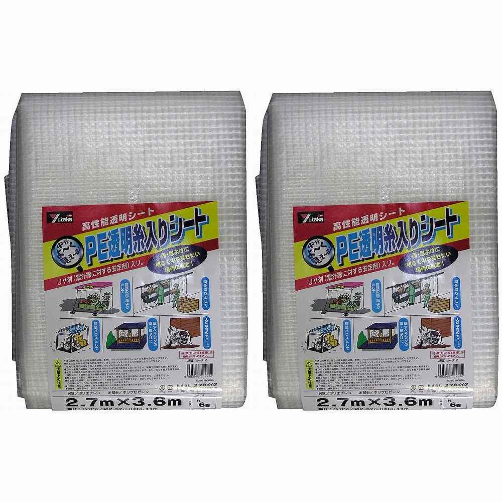 ユタカメイク - PE透明糸入りシート(1.8m×3.6m) - B-312 特長 ●耐候性の良いシートです。 仕様 ●PEユタカメイク - PE透明糸入りシート(1.8m×3.6m) - B-312 特長 ●耐候性の良いシートです。 仕様...