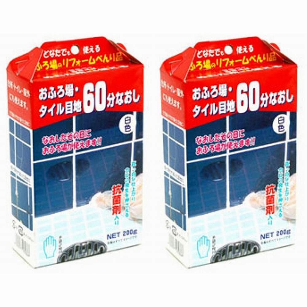 日本ミラコン産業 - タイル目地60分なおし 白(200g) - MR-006 特長 ●浴室、洗面所、トイレ、台所等の狭い範囲のタイル目地のヒビ割れ、欠け落ちをなおします。●硬化時間は約60分なので補修したその日に使えます。●使用量の目安：...
