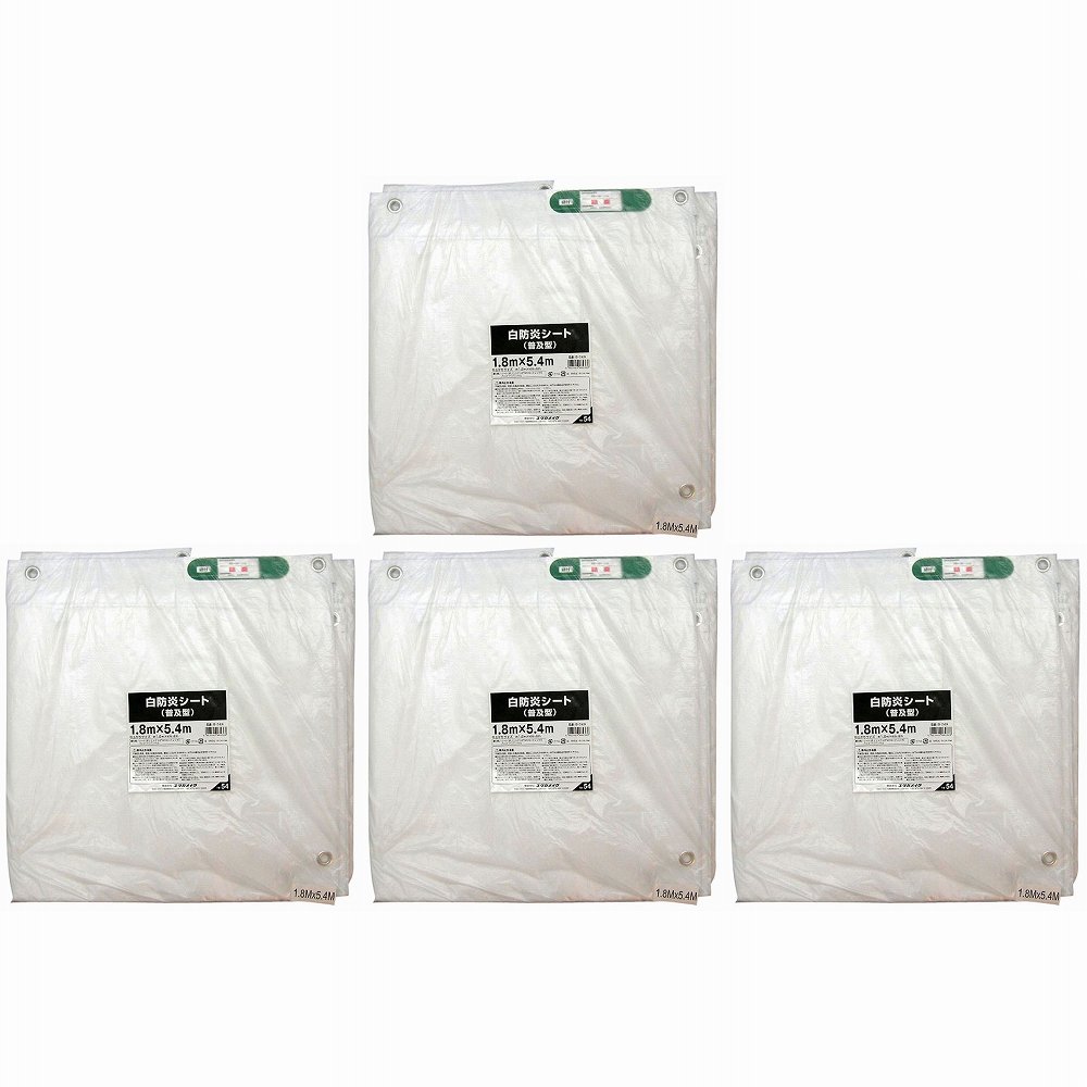 ユタカメイク - 白防炎シート 普及タイプ(1.8m×5.4m) - B-243 特長 ●消防法施行令の防炎テスト規準合格品です。●耐候性の良いPEターポリン（塩ビコーティング）。●薄手約0.25mmの普及型。 仕様 ●PVC+PE ご注意...