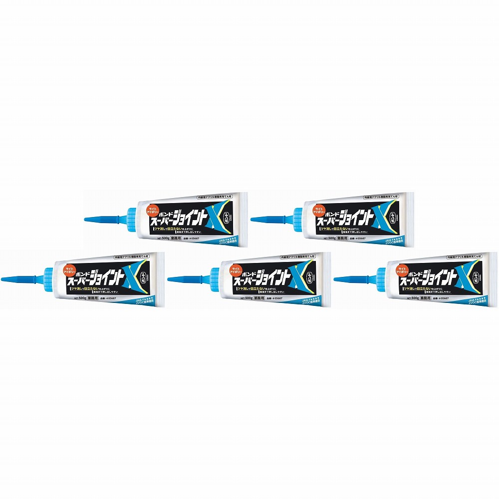 コニシ - ボンド スーパー ジョイントX ライトアイボリー(500g) 特長 ●皮膜が柔らかく、ツヤ消しで目立たない仕上がり。●フィルム容器で押し出し性が良くしぼり出しやすい。●色付きノズルのため、施工箇所が見えやすい。 仕様 ●アクリル...