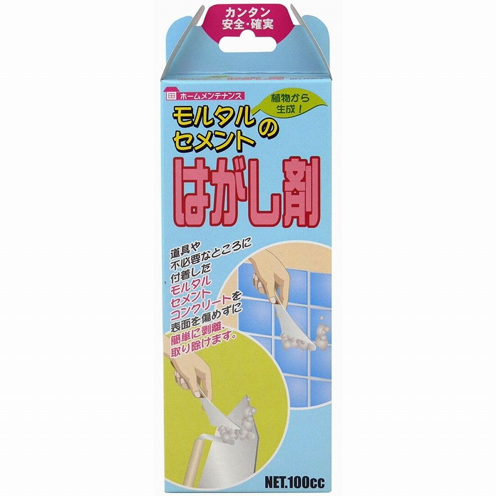 家庭化学工業 - モルタルセメントのはがし剤(100cc) 特長 ●植物から生成された安全な強酸性水。●表面を傷つけにくい。 仕様 ●成分：水溶性植物性酸、カルボン酸ギ酸、シュウ酸、その他 ご注意 ●用途以外での使用はお避けください。家庭化...