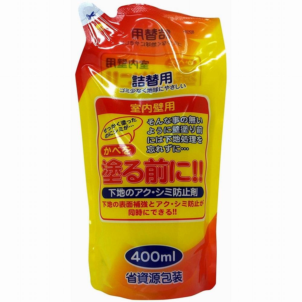 家庭化学工業 - かべを塗る前に 詰替用(400ml) 特長 ●お得な詰め替えタイプ。 仕様 ●成分：アクリルシリコン樹脂、造膜剤、その他 ご注意 ●用途以外での使用はお避けください。家庭化学工業 - かべを塗る前に 詰替用(400ml) ...