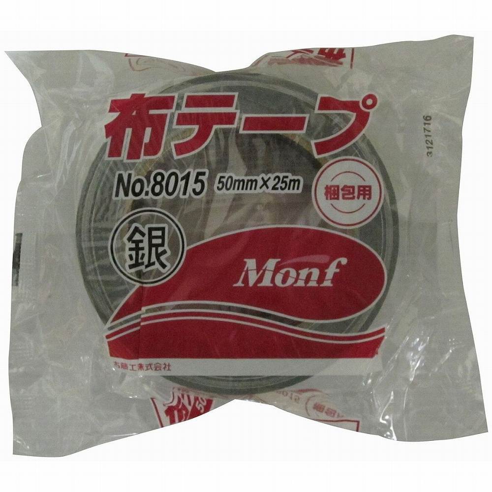 古藤工業 - Monf カラー布テープ 銀 NO.8015(50mm×25m) 特長 ●カラー布テープのエコノミータイプです。●識別、梱包、各種イベント、ライン用として手軽に色分けが実現します。 仕様 ●粘着剤：天然ゴム系●基材：布＋ポリエ...