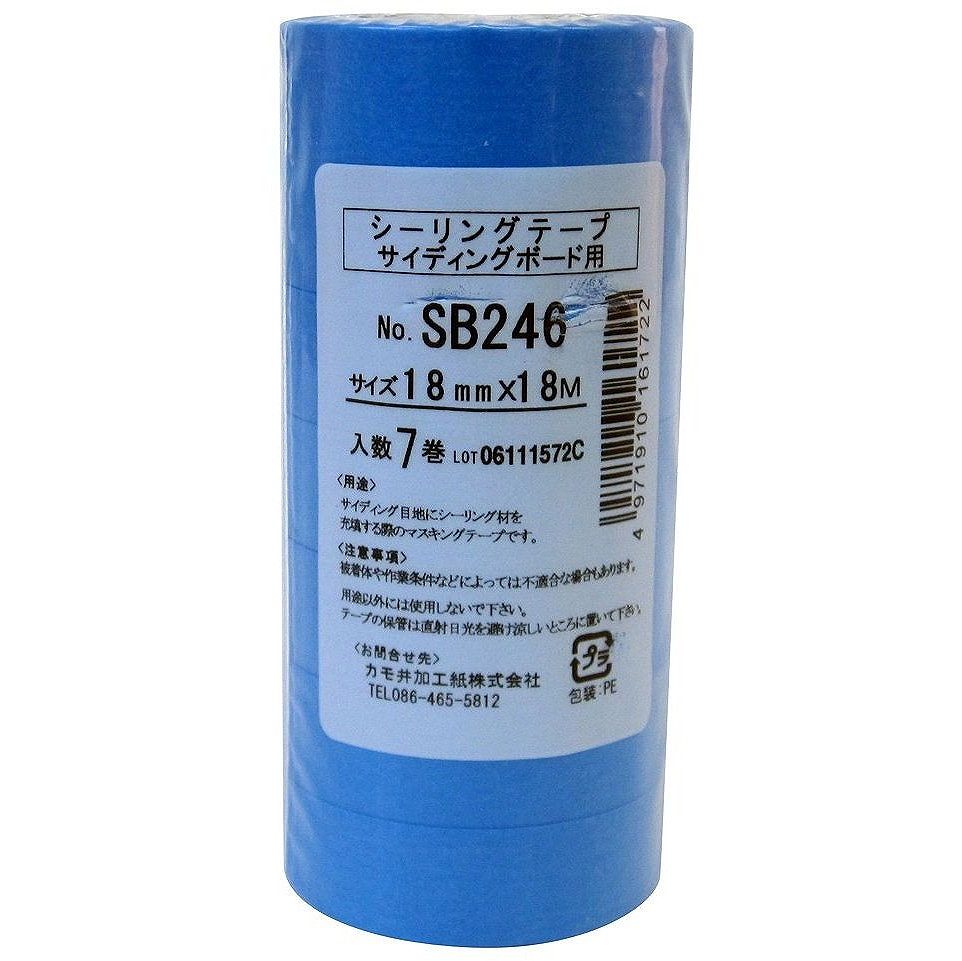 カモ井加工紙 - シーリングテープ セルフクリーニングボード用 SB246(18mm×18m) 7巻入 特長 ●砂まきタイプ以外のサイディングボードに適し、サッシ側に貼っても糊残りなく、紙切れしません。 仕様 ●基材：和紙●粘着剤：アクリル...