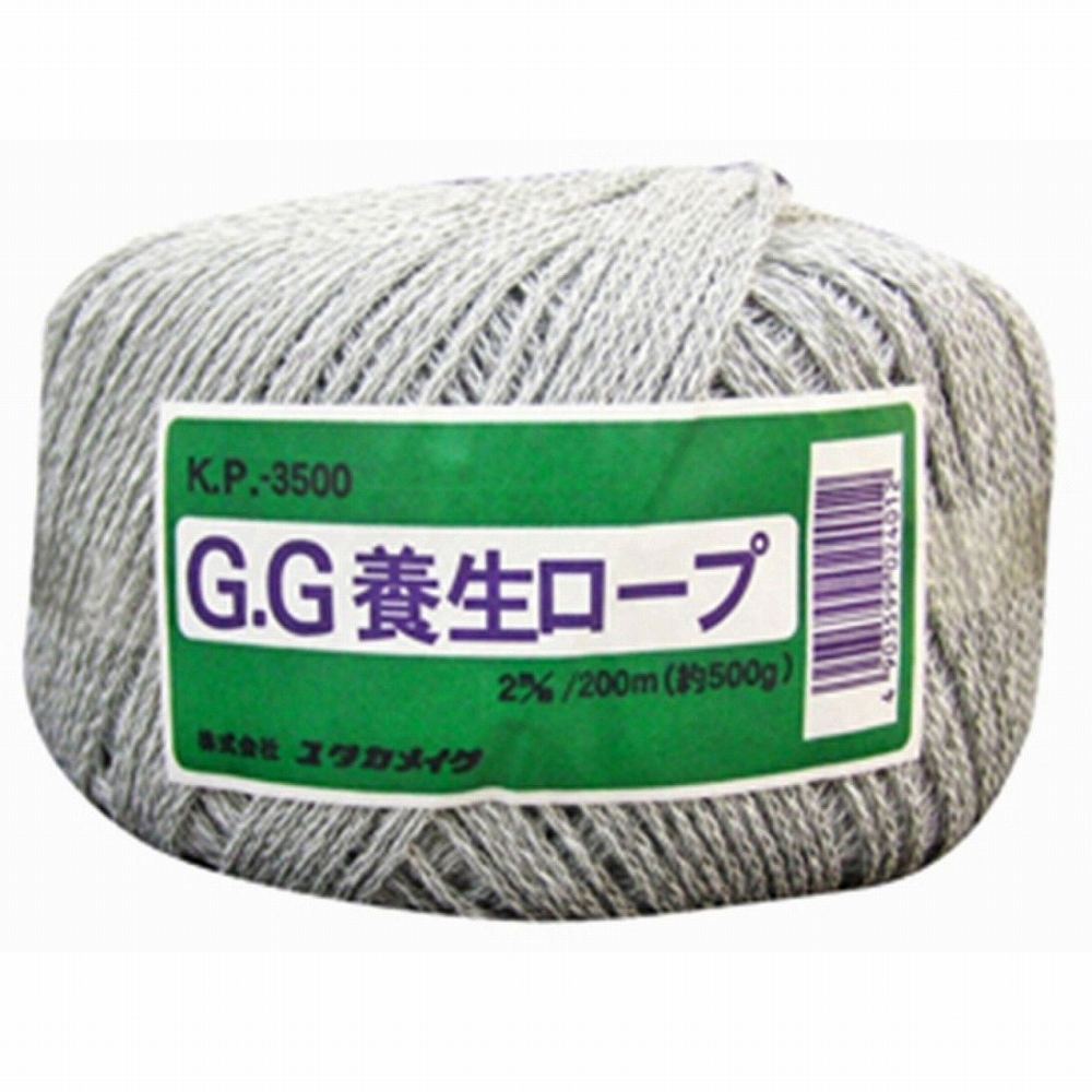 ユタカメイク　ロープ　養生ロープ　2φ×約200mJAN：4903599024012メーカー：（株）ユタカメイク / ブランド：ユタカメイク / 原産国：中国特長●強力なポリエチレンの特性を生かし作業性をアップさせる為にエステル糸を混ぜ、軽...