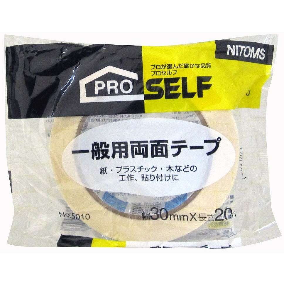 ニトムズ　一般両面　30×20JAN：4904140765507メーカー：（株）ニトムズ / ブランド：ニトムズ / 原産国：日本特長●木工、一般工業などに最適な汎用タイプです。用途●紙工、木工時の仮止めや小型プレート類の接着に。仕様●色：...