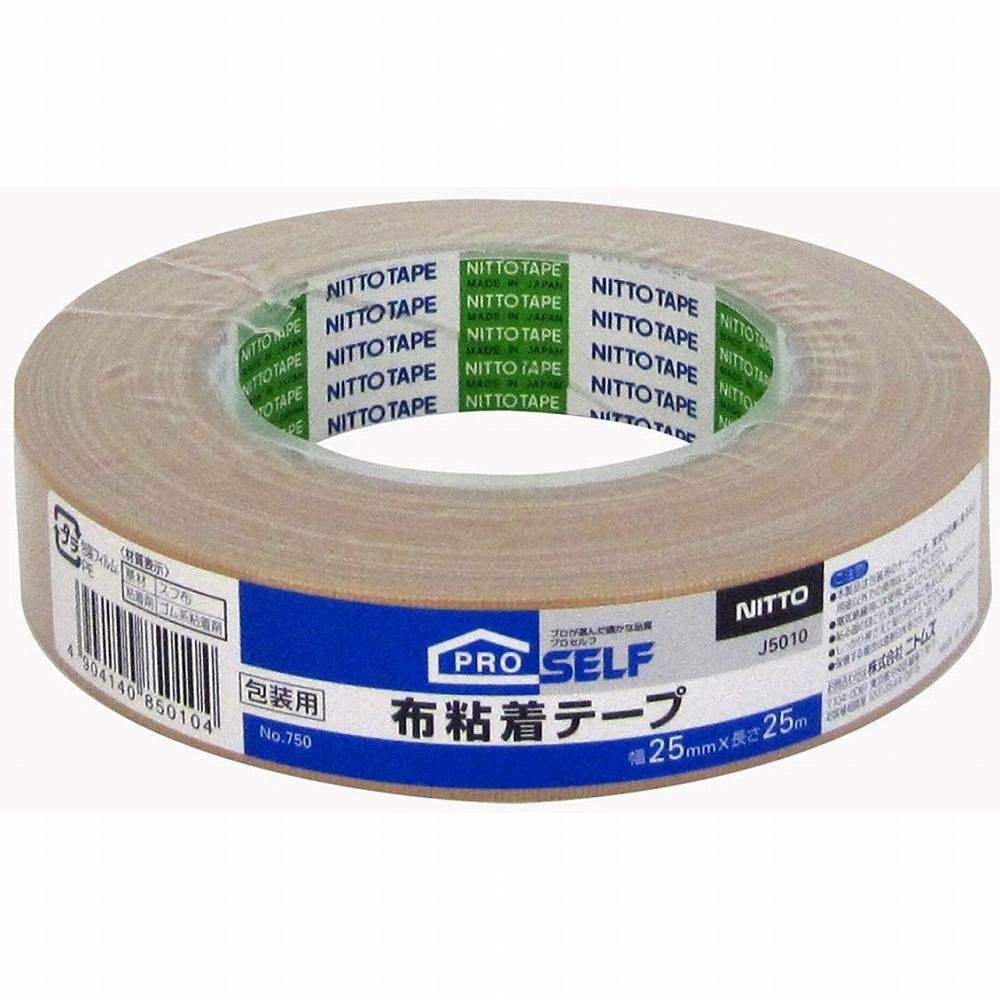 ニトムズ - 布粘着テープ No.750 シュリンク(25mm×25m) - J5010 特長 ●信頼の逸品、超ロングセラーの布テープ。●宅配便・小包などの包装に。●紙箱など角の補強に。●結束・仮止め・万能補修用に。 仕様 ●基材：布●粘着...