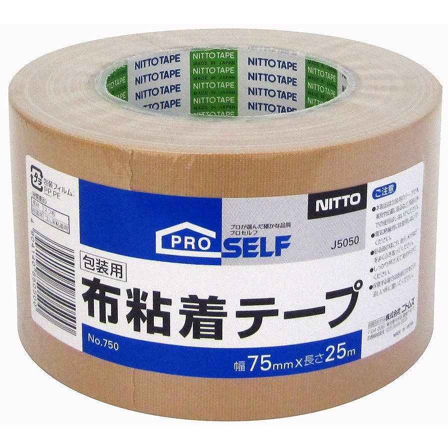 ニトムズ - 布粘着テープ No.750 シュリンク(75mm×25m) - J5050 特長 ●信頼の逸品、超ロングセラーの布テープ。●宅配便・小包などの包装に。●紙箱など角の補強に。●結束・仮止め・万能補修用に。 仕様 ●基材：布●粘着...