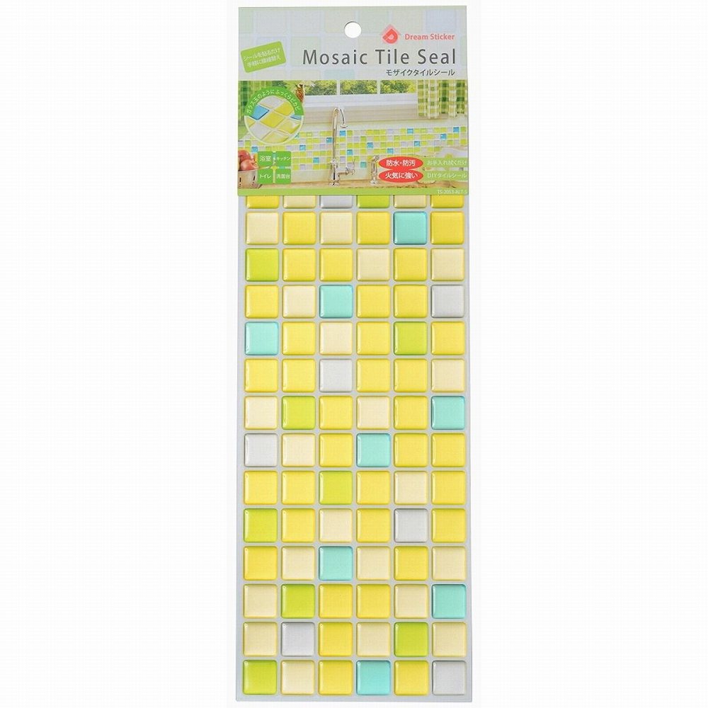 マスターリンクス - Dream Sticker モザイクタイルシール フレッシュグリーン(376mm×134mm×1mm) - TS-2053-ALT-5 特長 ●本製品は、透明で滑らかな本物のガラスタイルの雰囲気を再現しています。●キッ...