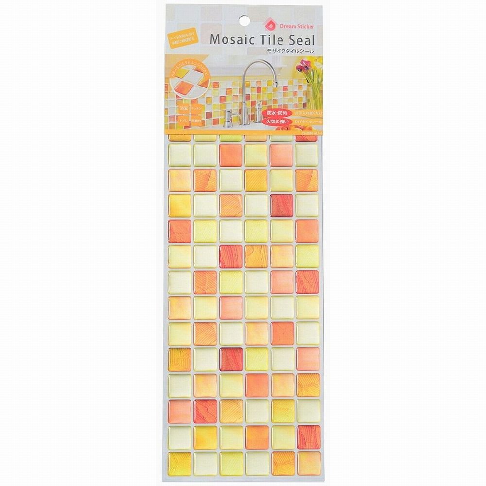 マスターリンクス - Dream Sticker モザイクタイルシール クラックオレンジ(376mm×134mm×1mm) - TS-2060-ALT-6 特長 ●本製品は、透明で滑らかな本物のガラスタイルの雰囲気を再現しています。●キッチ...