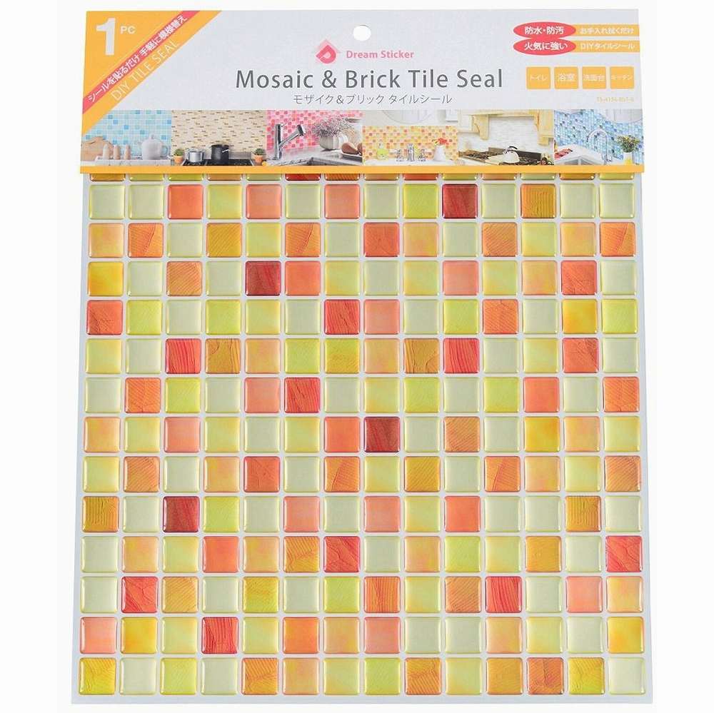 マスターリンクス - Dream Sticker モザイクタイルシール クラックオレンジ(310mm×310mm×1mm) - TS-4156-BST-6 特長 ●本製品は、透明で滑らかな本物のガラスタイルの雰囲気を再現しています。●キッチ...