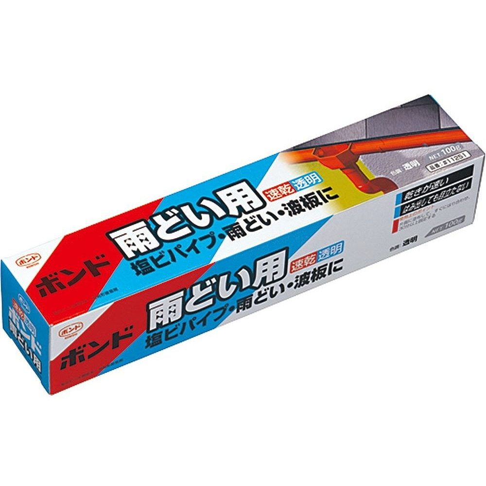 コニシ　ボンド　雨どい用　100g　＃11251JAN：4901490112517メーカー：コニシ（株） / ブランド：コニシ / 原産国：日本特長●中粘度の速乾タイプです。●塗布性に優れています。用途●塩化ビニル製の雨どい・パイプ・波板の...