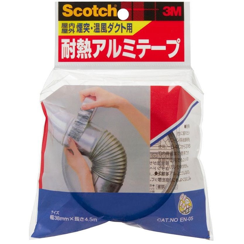 3M　スコッチ　耐熱アルミテープ　38mm×4．5mJAN：4901690515781メーカー：スリーエム　ジャパン（株）ホームインプルーブメント販売部 / ブランド：3M / 原産国：アメリカ特長●厚いアルミ箔に熱に強い粘着剤を塗布した耐...