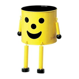 にっこりスマイルとブラブラ手足がかわいいです。底穴あり、透明ライナー付き材質：ブリキ、木■サイズ（cm）WxDxH：10.5x10.5x9.5■重さ（g）：130　