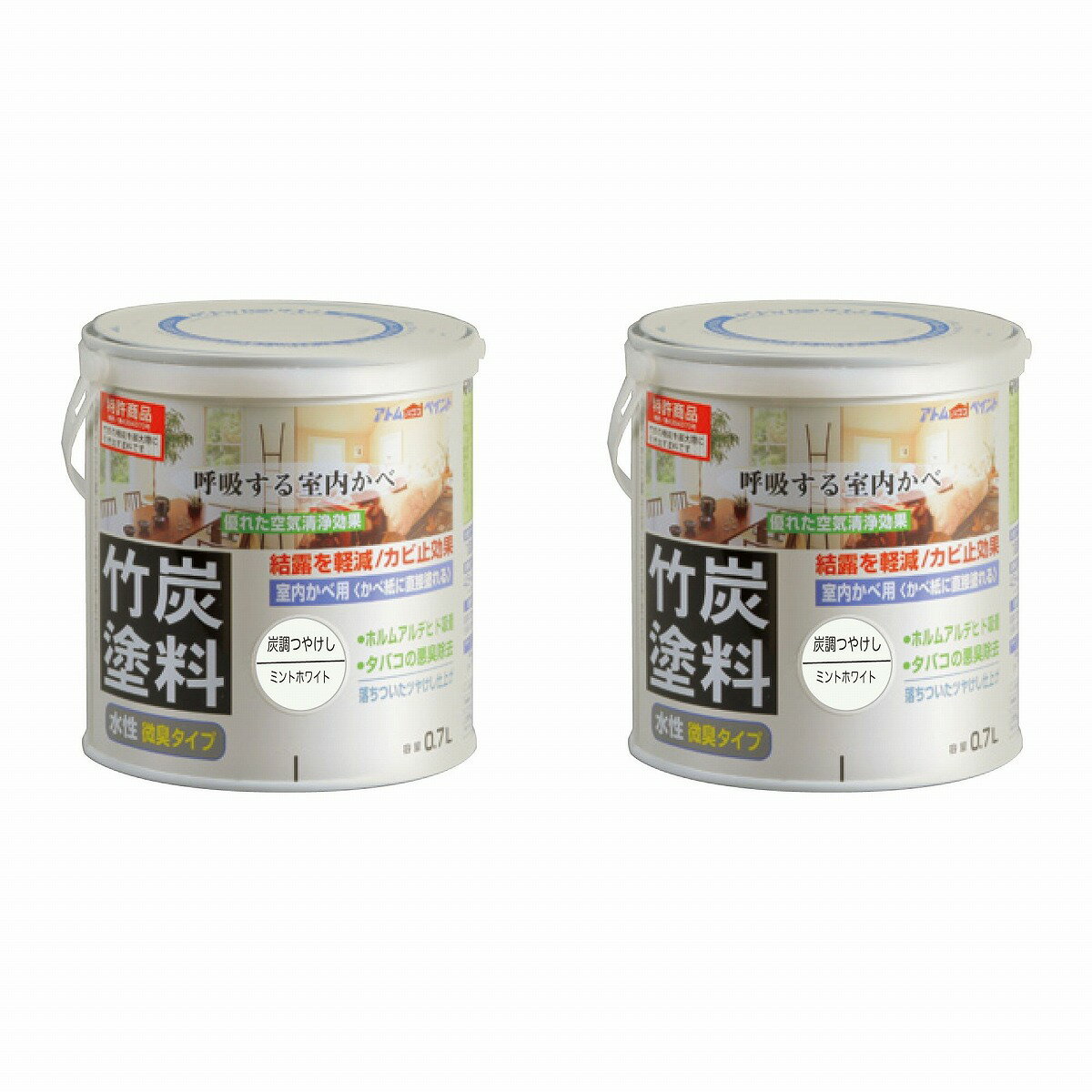 ※色見本はご使用端末により若干の誤差がございますので、ご注意ください。 【特長】 ・塗料の中に含まれている竹炭が湿度を調整、悪臭も除去してくれます。 ・一般的な室内かべ塗料と違い、竹炭の粒が塗料を塗った仕上がりとは思えない程の自然な仕上がり...