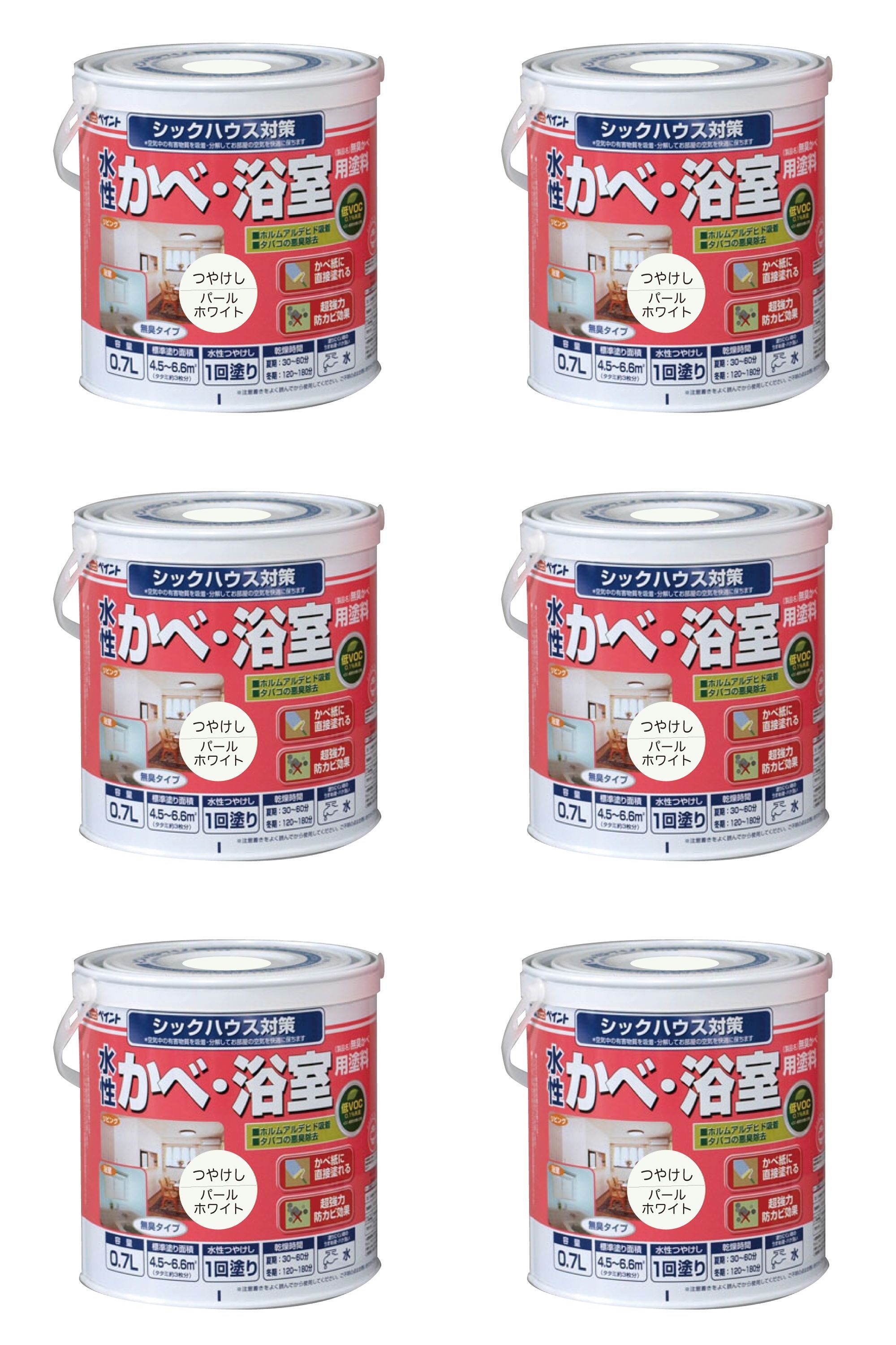 ※色見本はご使用端末により若干の誤差がございますので、ご注意ください。 【特長】 ・ホルムアルデヒドやタバコの悪臭を吸着し封じ込めます。 ・強力防かび剤配合なので、浴室かべ・カビの気になるビニールクロスの塗り替えにもお奨めです。 【属性・仕...