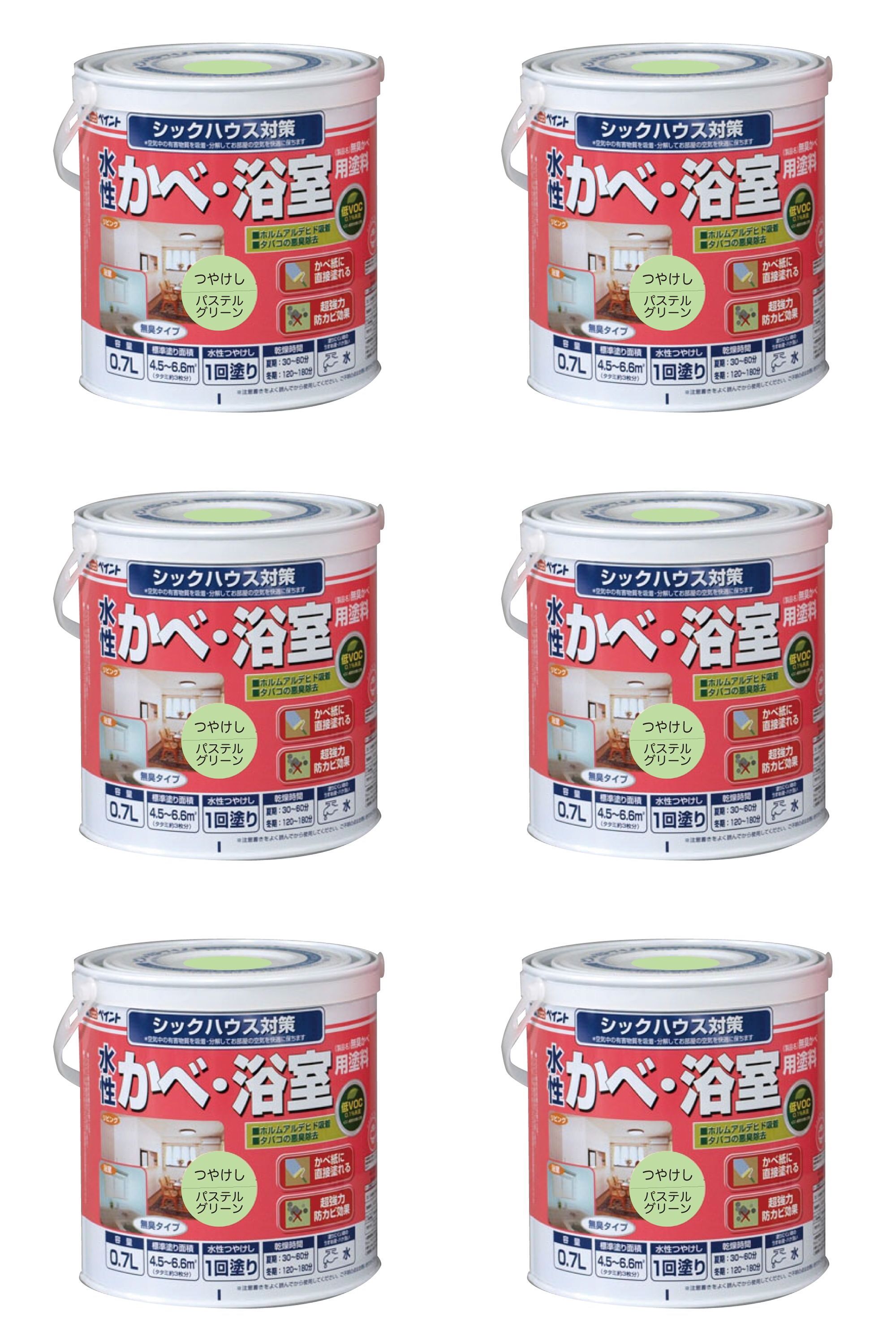 ※色見本はご使用端末により若干の誤差がございますので、ご注意ください。 【特長】 ・ホルムアルデヒドやタバコの悪臭を吸着し封じ込めます。 ・強力防かび剤配合なので、浴室かべ・カビの気になるビニールクロスの塗り替えにもお奨めです。 【属性・仕...