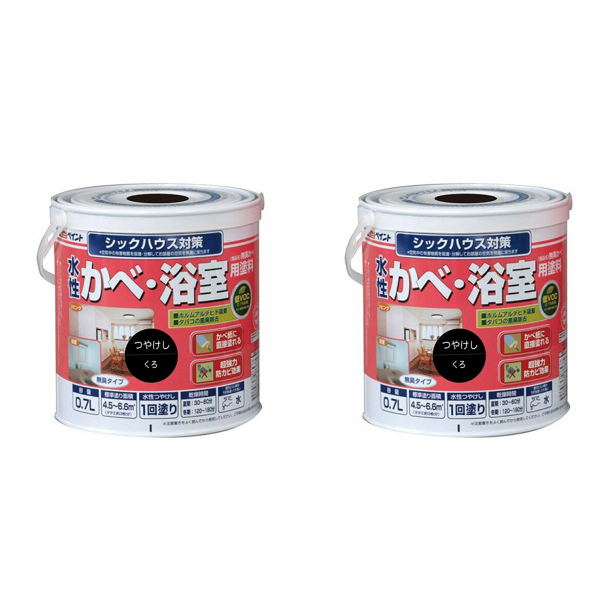 ※色見本はご使用端末により若干の誤差がございますので、ご注意ください。 【特長】 ・ホルムアルデヒドやタバコの悪臭を吸着し封じ込めます。 ・強力防かび剤配合なので、浴室かべ・カビの気になるビニールクロスの塗り替えにもお奨めです。 【属性・仕...