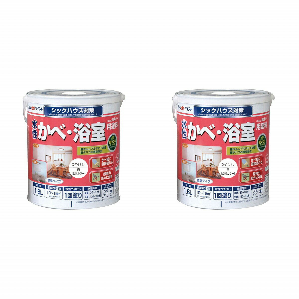 ※色見本はご使用端末により若干の誤差がございますので、ご注意ください。 【特長】 ・ホルムアルデヒドやタバコの悪臭を吸着し封じ込めます。 ・強力防かび剤配合なので、浴室かべ・カビの気になるビニールクロスの塗り替えにもお奨めです。 【属性・仕...