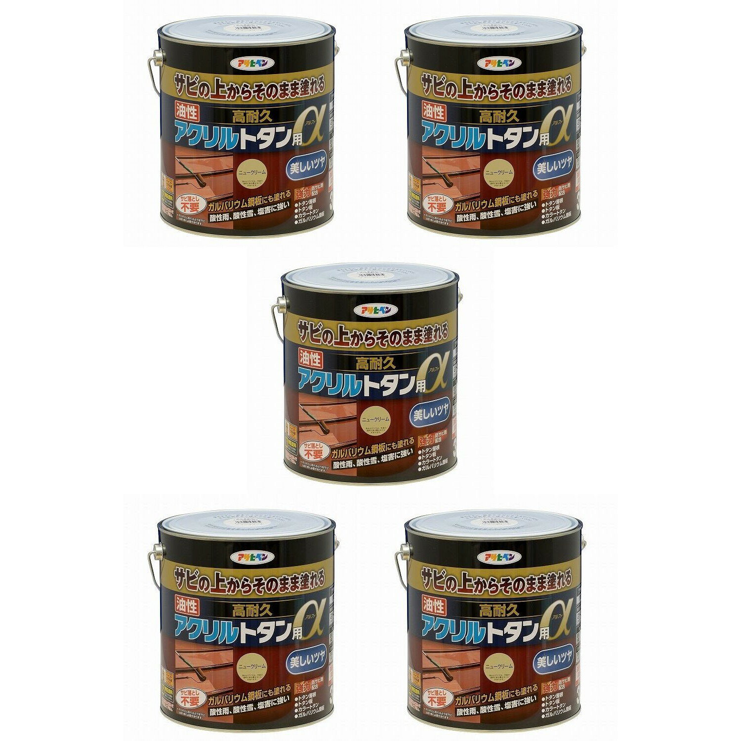 特長 ●サビの上から直接塗れる、トタン用の高光沢塗料です。 ● 1回塗りで仕上がりますので作業性が抜群です。 ● 特殊強力防サビ剤がサビの進行を抑え、長期間素材をサビから保護します。 ● 特殊アクリル樹脂の採用で耐候性が抜群です。 ● 密着...