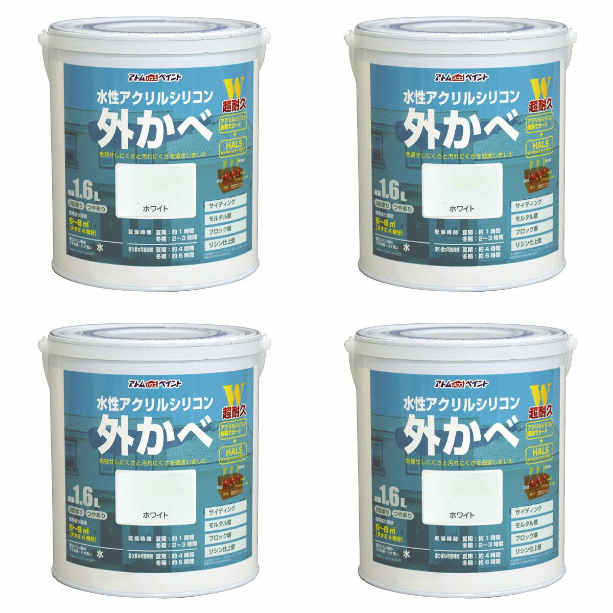 ※色見本はご使用端末により若干の誤差がございますので、ご注意ください。 【特長】 ・汚れがつきにくく、ついた汚れも落としやすいアクリルシリコン樹脂塗料。 ・HALS（紫外線劣化防止剤）配合で色褪せにも強い。 【属性・仕上がり感・塗り回数】 ...