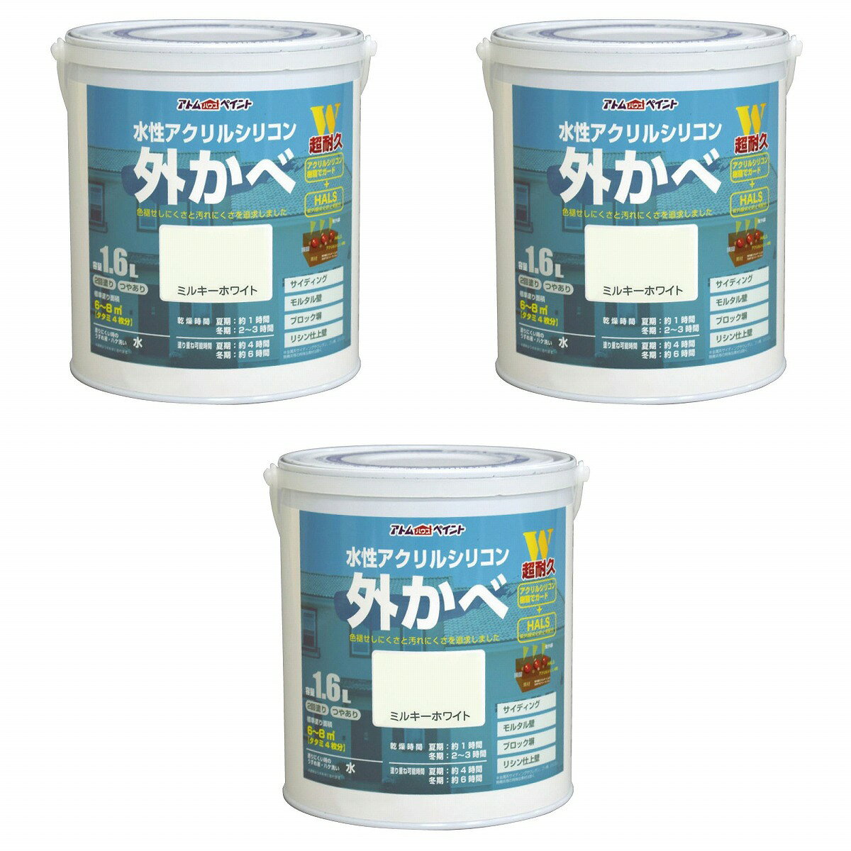 ※色見本はご使用端末により若干の誤差がございますので、ご注意ください。 【特長】 ・汚れがつきにくく、ついた汚れも落としやすいアクリルシリコン樹脂塗料。 ・HALS（紫外線劣化防止剤）配合で色褪せにも強い。 【属性・仕上がり感・塗り回数】 ...
