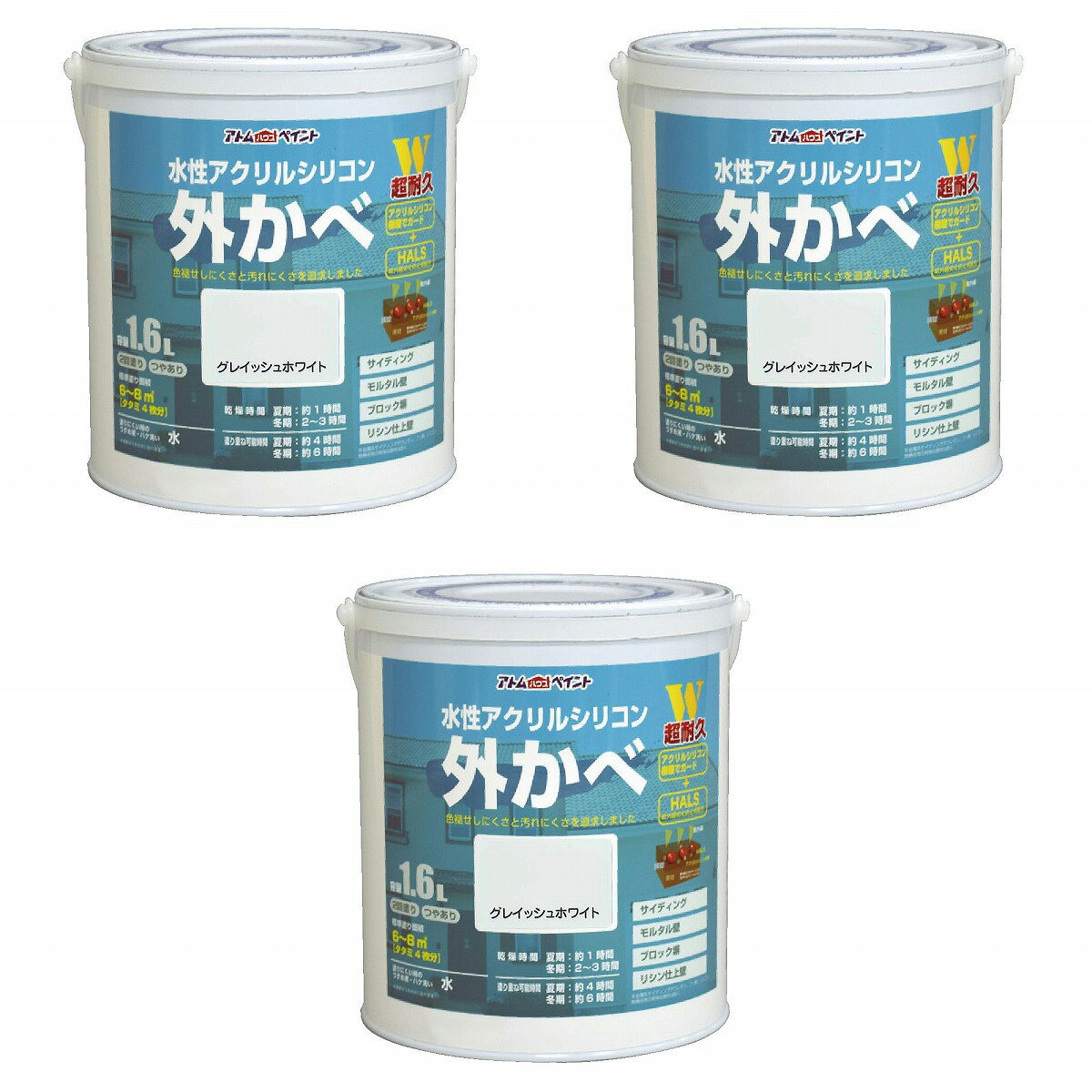 ※色見本はご使用端末により若干の誤差がございますので、ご注意ください。 【特長】 ・汚れがつきにくく、ついた汚れも落としやすいアクリルシリコン樹脂塗料。 ・HALS（紫外線劣化防止剤）配合で色褪せにも強い。 【属性・仕上がり感・塗り回数】 ...