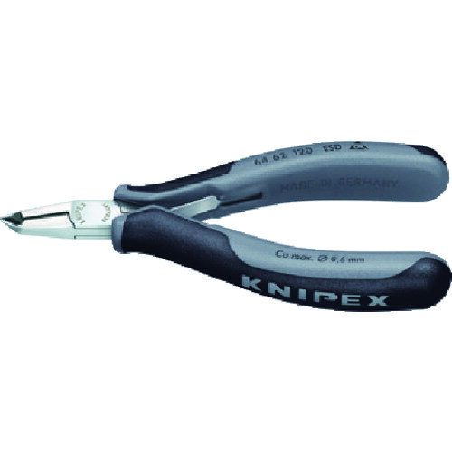 KNIPEX　エレクトロニクスエンドカッティングニッパー　オブリケ（65°傾斜）　ESDハンドル（静電気防止） JAN：4003773025085 メーカー：KNIPEX社 / ブランド：KNIPEX / 原産国：ドイツ 特長●入念な焼入れ...