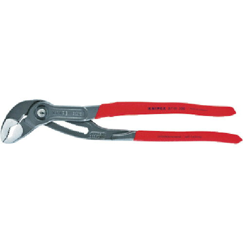 KNIPEX　ウォーターポンププライヤー　コブラ　300mm　ソフトプラスチックハンドルJAN：4003773034087メーカー：KNIPEX社 / ブランド：KNIPEX / 原産国：ドイツ特長●プッシュボタンにより、素早く簡単にアゴの...