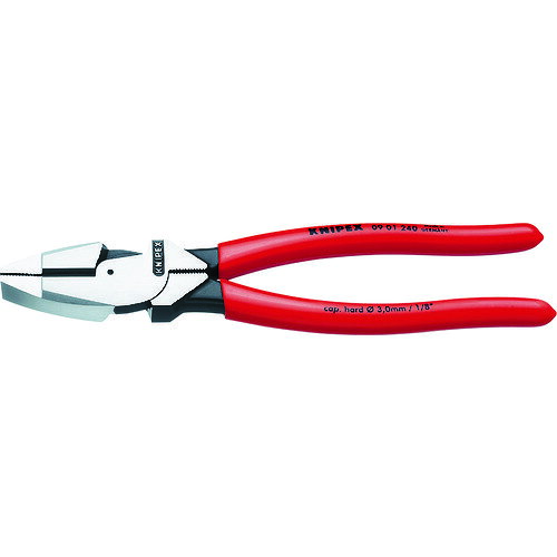 KNIPEX　架線工事用強力ペンチ　プラスチックハンドル JAN：4003773064992 メーカー：KNIPEX社 / ブランド：KNIPEX / 原産国：ドイツ 特長 ●従来の約半分の力でグリップできます。●ソフトおよびハードワイヤー...
