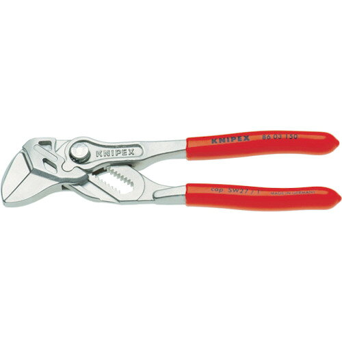 KNIPEX　プライヤーレンチ　すべり止めなし　150mmJAN：4003773069676メーカー：KNIPEX社 / ブランド：KNIPEX / 原産国：ドイツ特長●つかみ面がフラットで、対象物に傷をつけません。●プッシュボタンにより素...