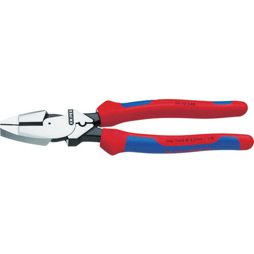 KNIPEX　架線工事用強力ペンチ　圧着付き　落下防止ハンドル JAN：4003773079958 メーカー：KNIPEX社 / ブランド：KNIPEX / 原産国：ドイツ 特長 ●従来の約半分の力でグリップできます。●ソフトおよびハードワ...
