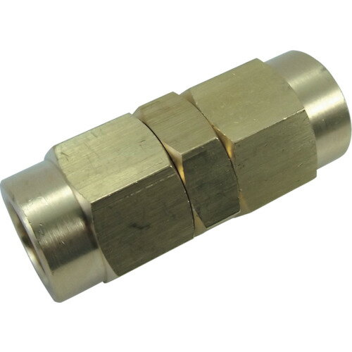 チヨダ　ホース中間継手　12mm用JAN：4537327014350メーカー：千代田通商（株） / ブランド：チヨダ / 原産国：日本特長●袋ナットによる締め込み式です。仕様●六角対辺(mm)：19●使用流体：空気・水●適合チューブ外径×内...