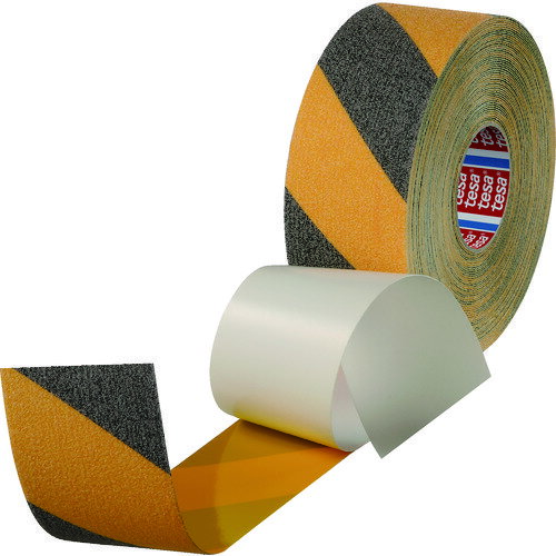 tesa　アンチスリップテープ　イエロー／ブラック　50mmx6m JAN：4545722000090 メーカー：テサテープ（株） / ブランド：tesa / 原産国：台湾 特長●粘着力が強く、凹凸面への適用が可能です。●耐摩耗、耐水、耐候...